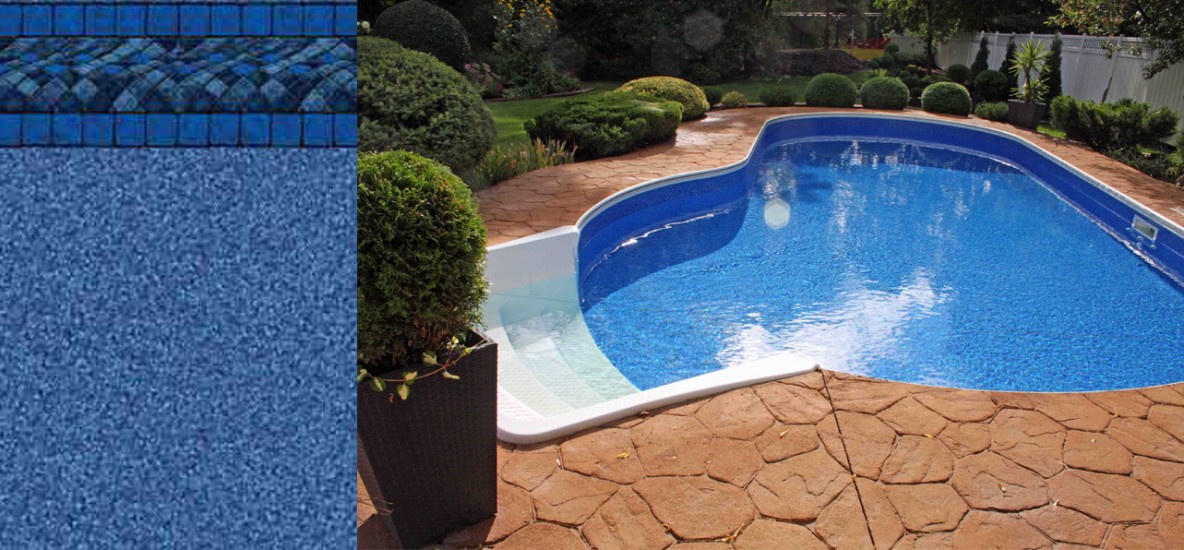 Miramar Blue Border Wall Blue Beach Pebble - UV Pools