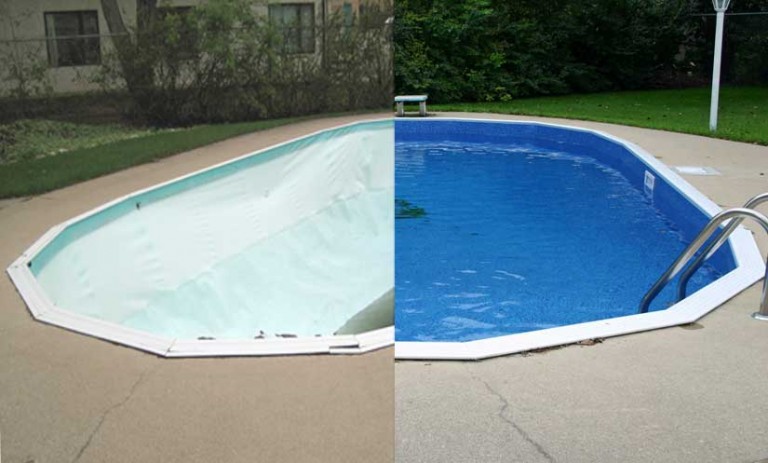 New Dark Blue Liner Installed - UV Pools